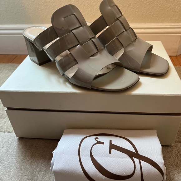 M. Gemi | Shoes | M Gemi The Mare Gray Patent Leather Sandals With ...